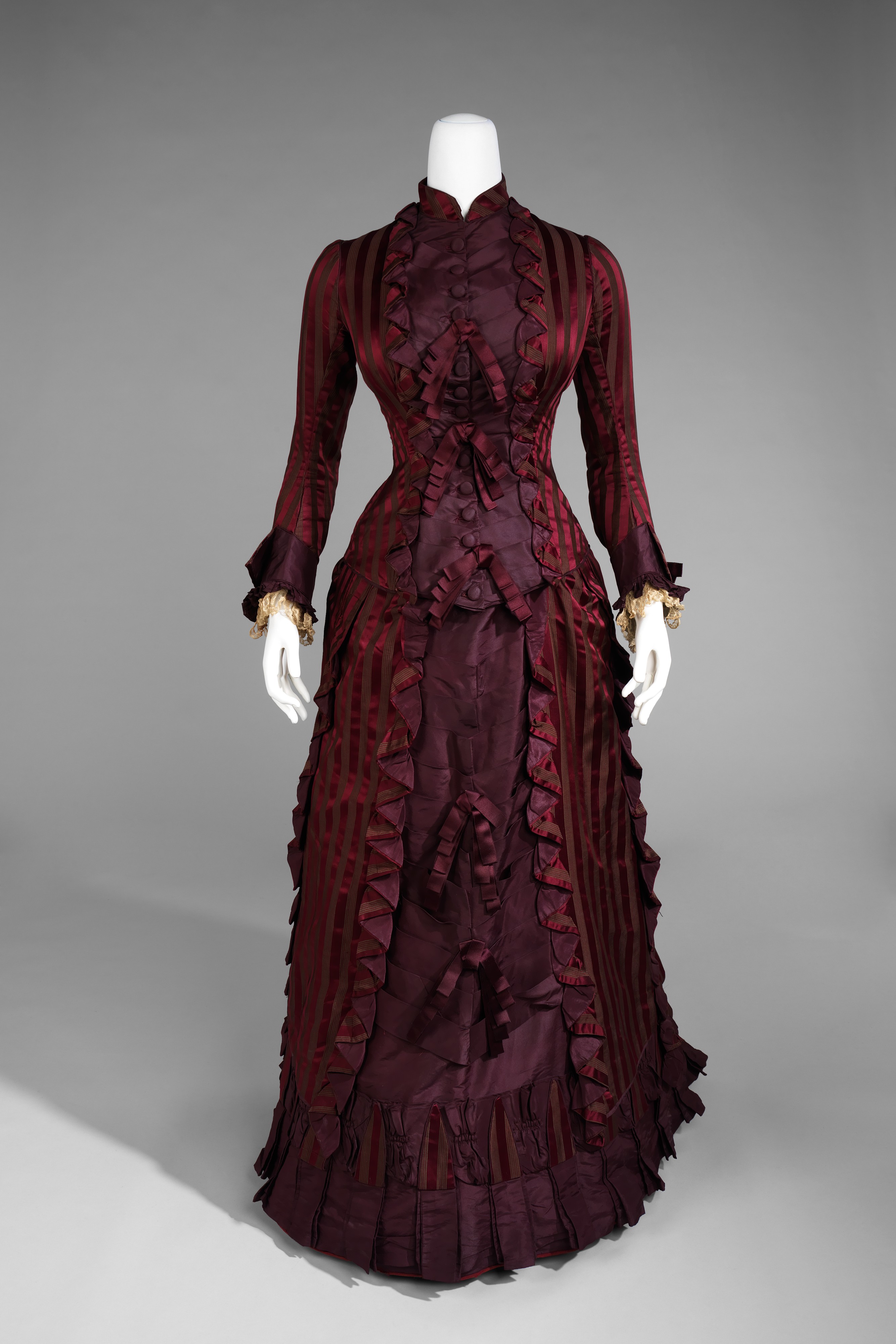1870s 1880s Wedding Gown Non White A Well made And Finely detailed