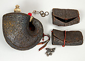 Powder Flask with Two Pouches | Indian | The Metropolitan Museum of Art