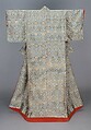 Over Robe (Uchikake) with Foliage-Scroll and Lotus Patterns | Japan ...