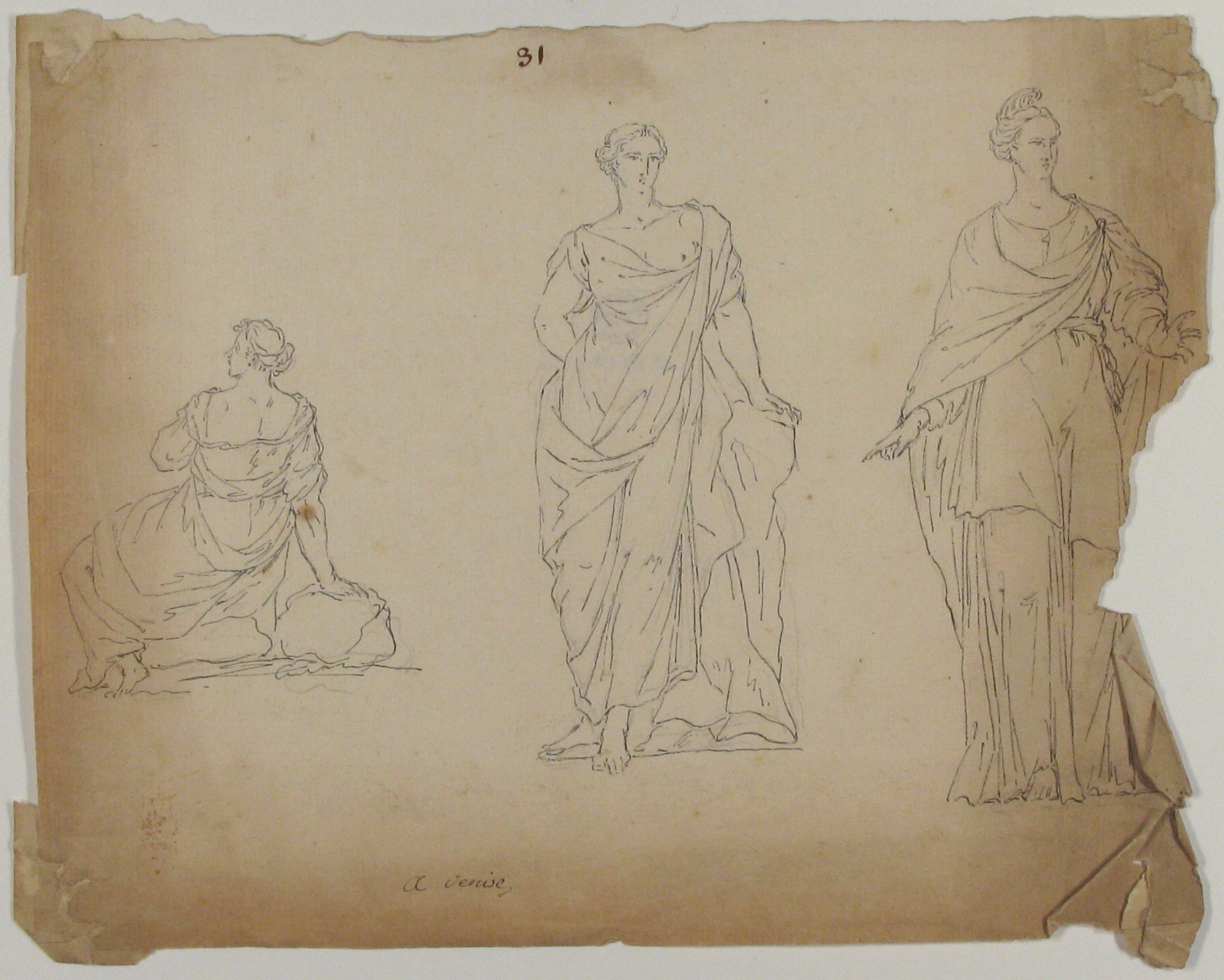 Anonymous, French, 18th century | Studies of Female Statues | The ...