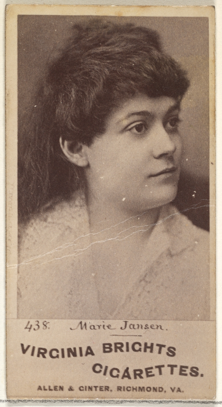 Issued by Allen & Ginter | Card 438, Marie Janson, from the Actors and ...