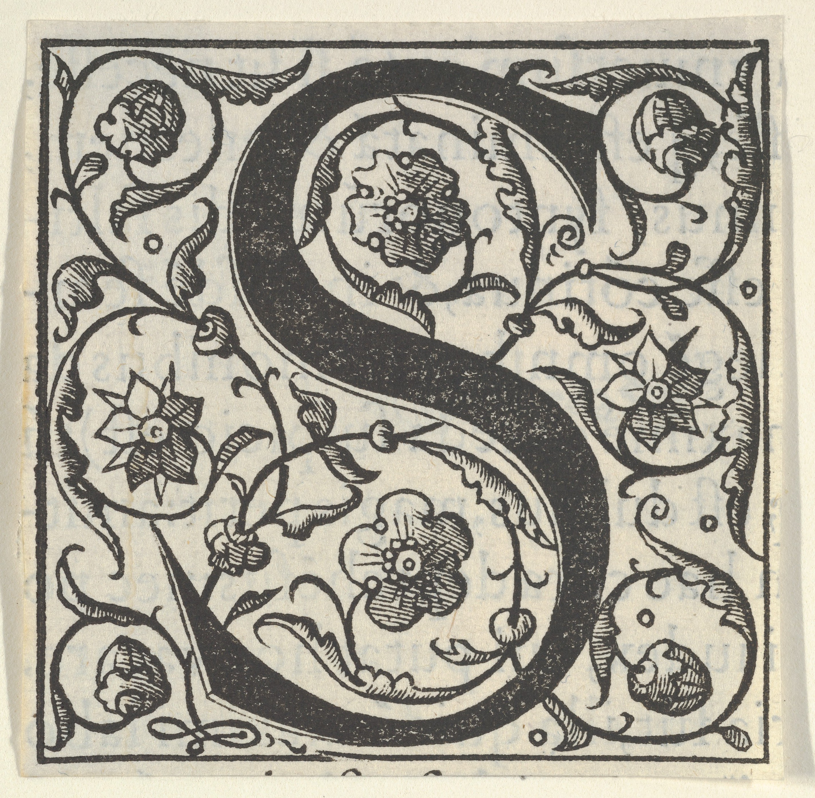 Initial letter S with garlands - The Metropolitan Museum of Art