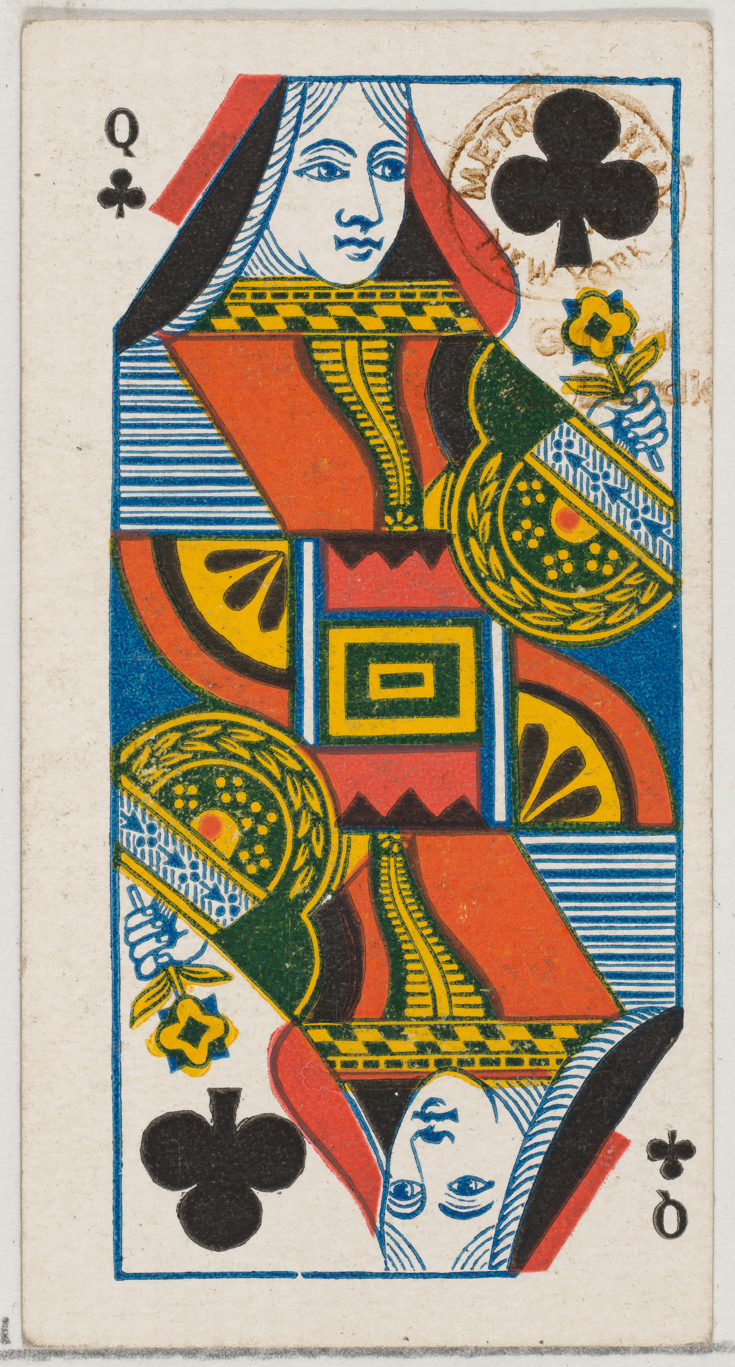 Issued By W Duke Sons Co Queen Of Clubs black From The