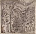 Giuseppe Galli Bibiena | Design for a Stage Set: The Gallery of a ...