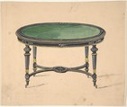 Anonymous, British, 19th century | Design for a Round or Oval Table ...