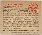 Issued by Bowman Gum Company | Ken Keltner, 3rd Base, Boston Red Sox ...