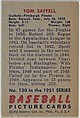 Issued by Bowman Gum Company | Tom Saffell, Outfield, Pittsburgh ...