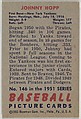 Issued by Bowman Gum Company - Johnny Hopp, 1st Base, New York Yankees ...