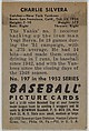 Issued by Bowman Gum Company | Charlie Silvera, Catcher, New York ...
