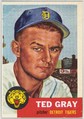 Issued by Topps Chewing Gum Company | Card Number 52, Ted Gray, pitcher ...