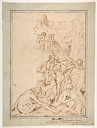 Pietro Testa | An allegory in honor of Innocent X who appears in a ...