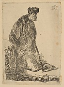 Rembrandt (Rembrandt van Rijn) | Man in a Coat and Fur Cap Leaning ...