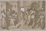 Andrea Andreani | Sheet 1: Roman soldiers carrying banners depicting ...
