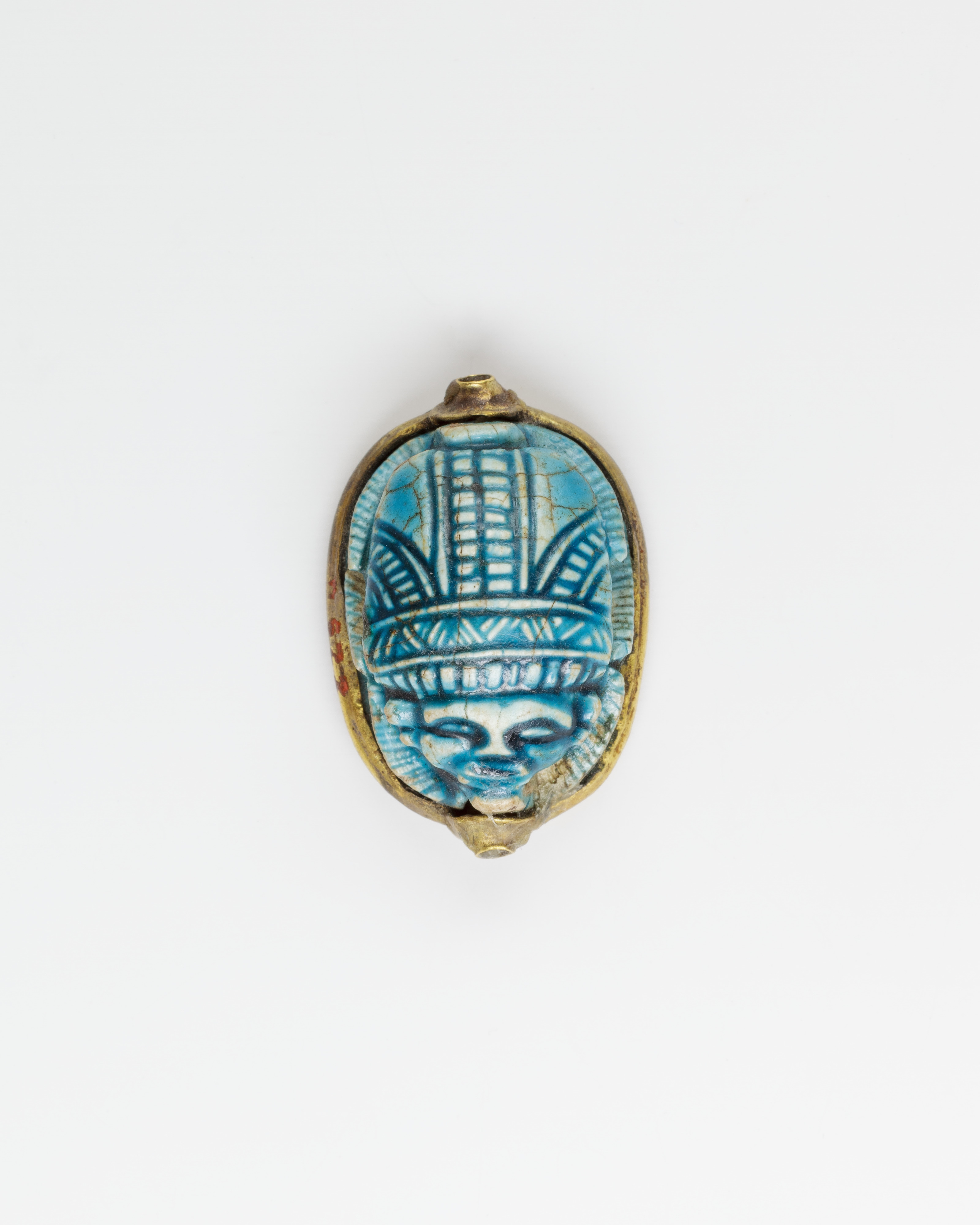 Human-headed scarab with device of sphinx and winged uraeus | New ...