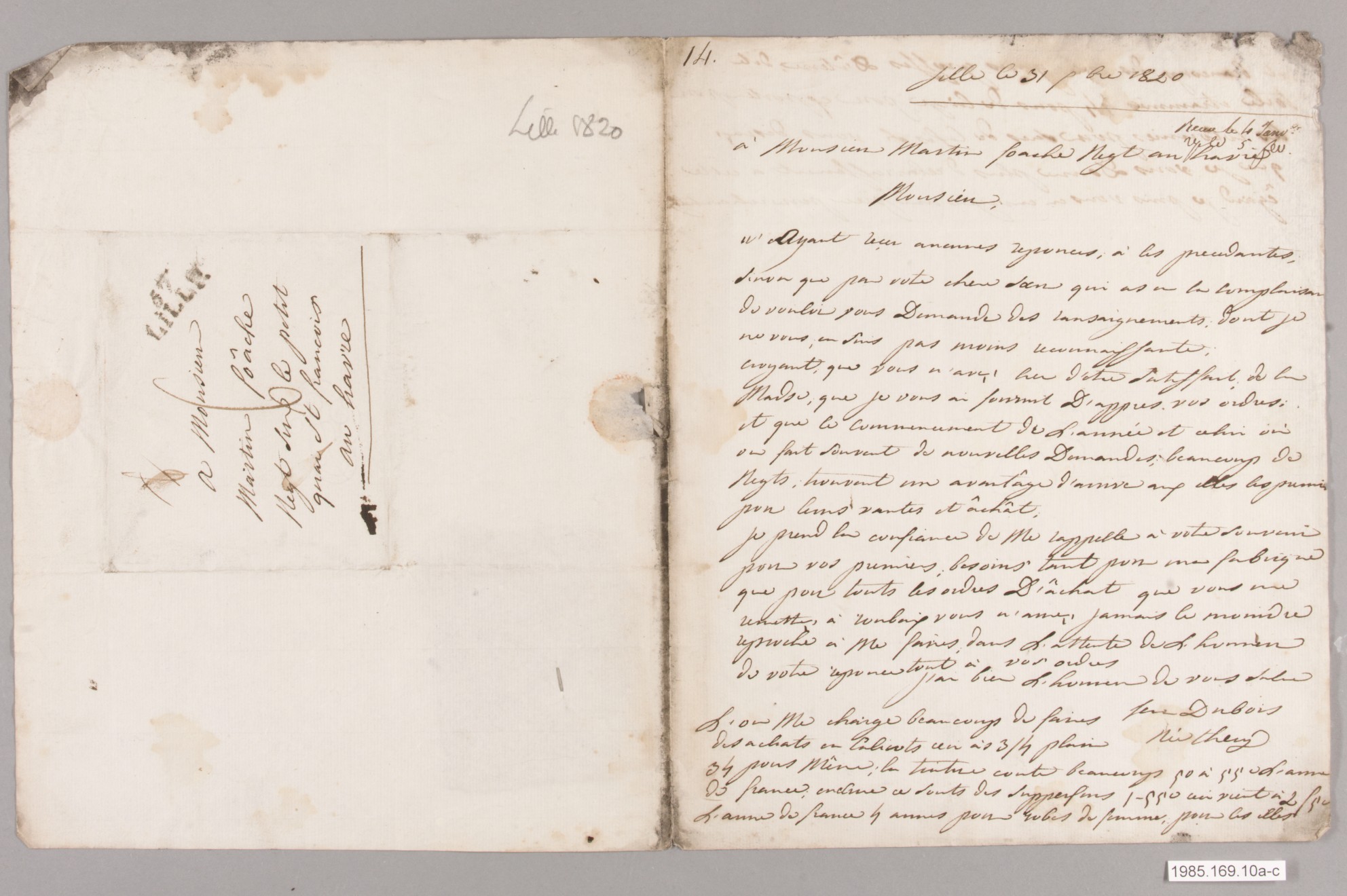 Letter with textile samples | French | The Metropolitan Museum of Art