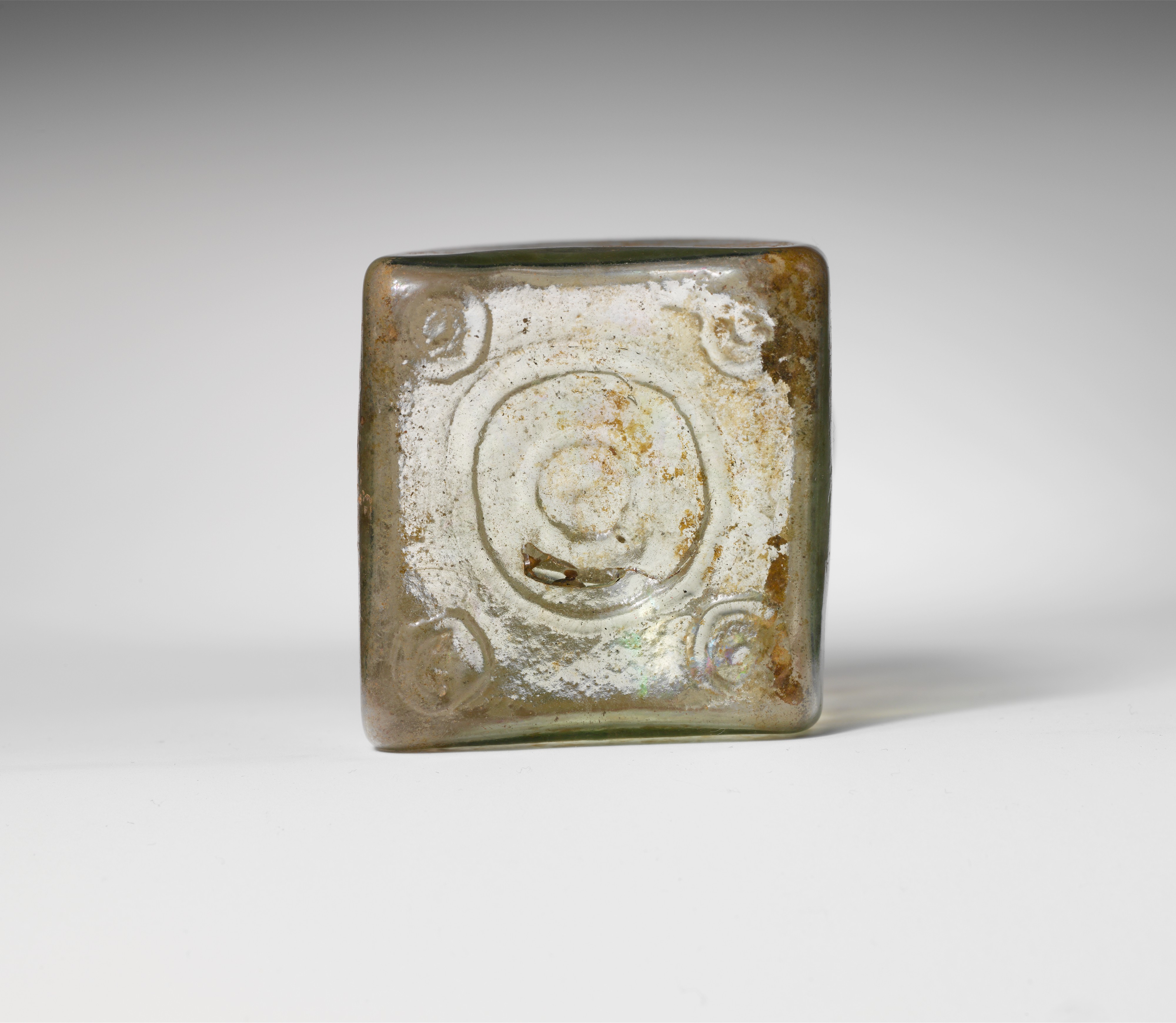 Glass square jar | Roman | Mid Imperial | The Metropolitan Museum of Art