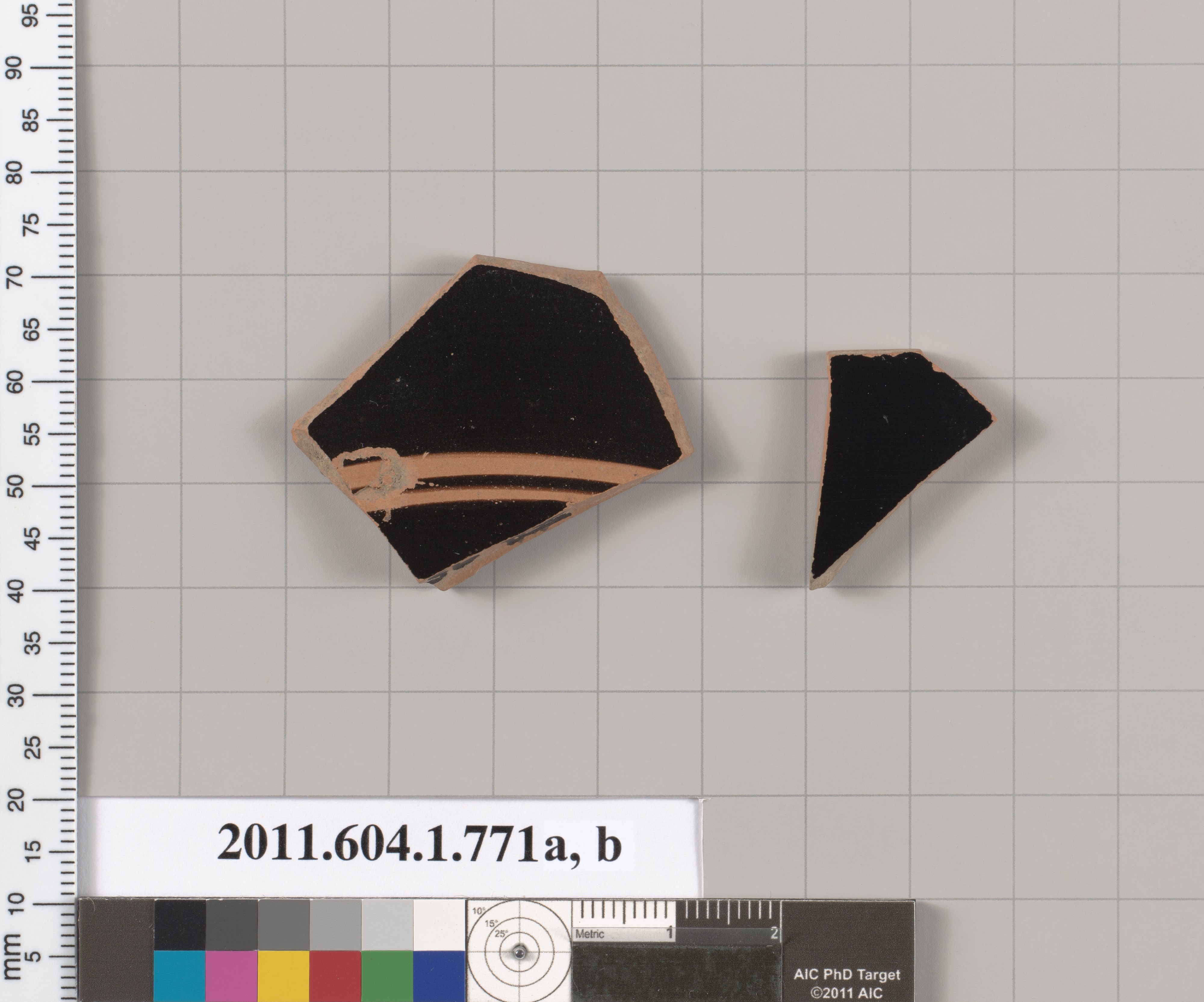 Terracotta fragments of kylikes (drinking cups) - Greek, Attic ...