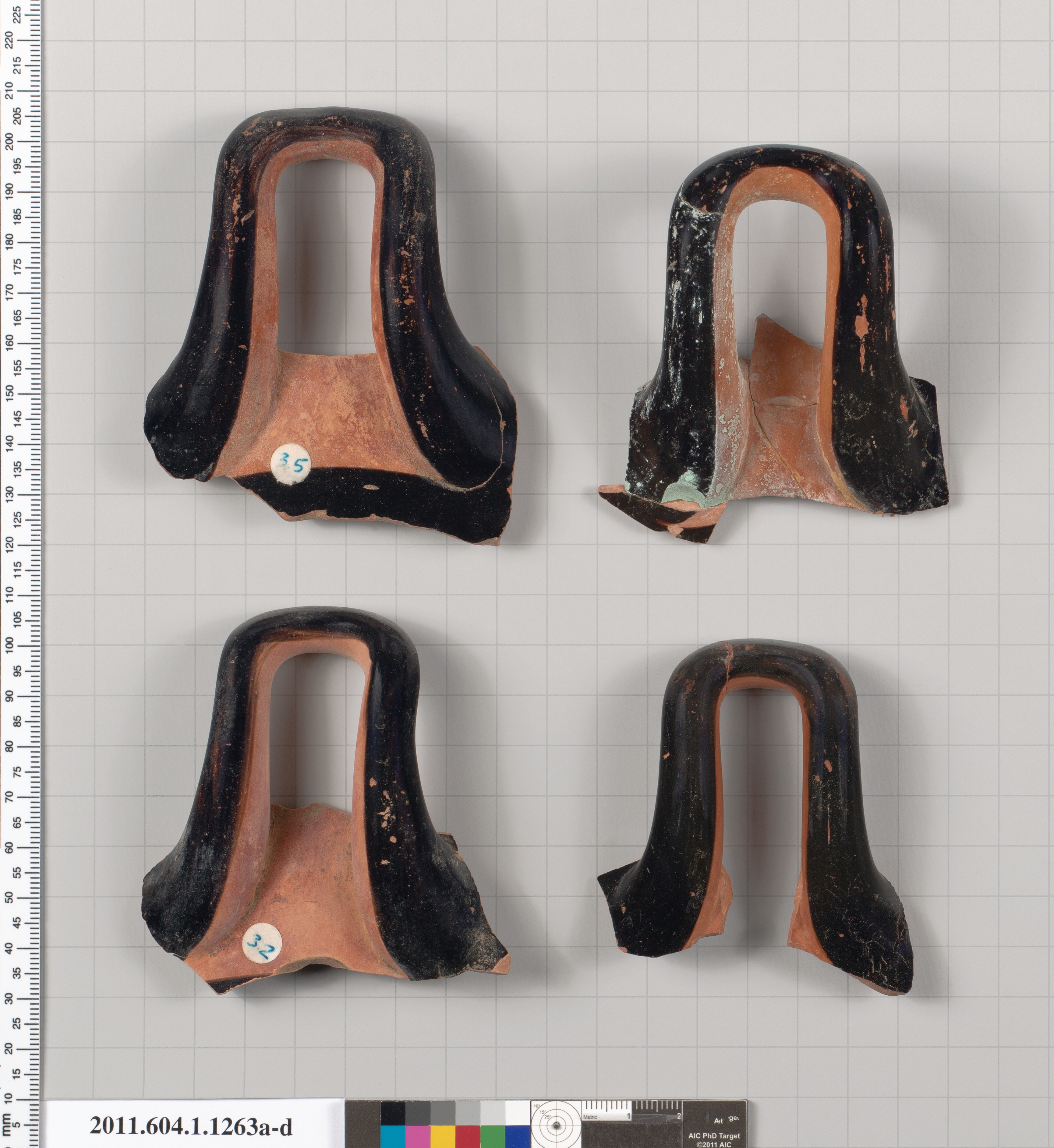 Terracotta fragments of kylikes (drinking cups) - Greek, Attic ...