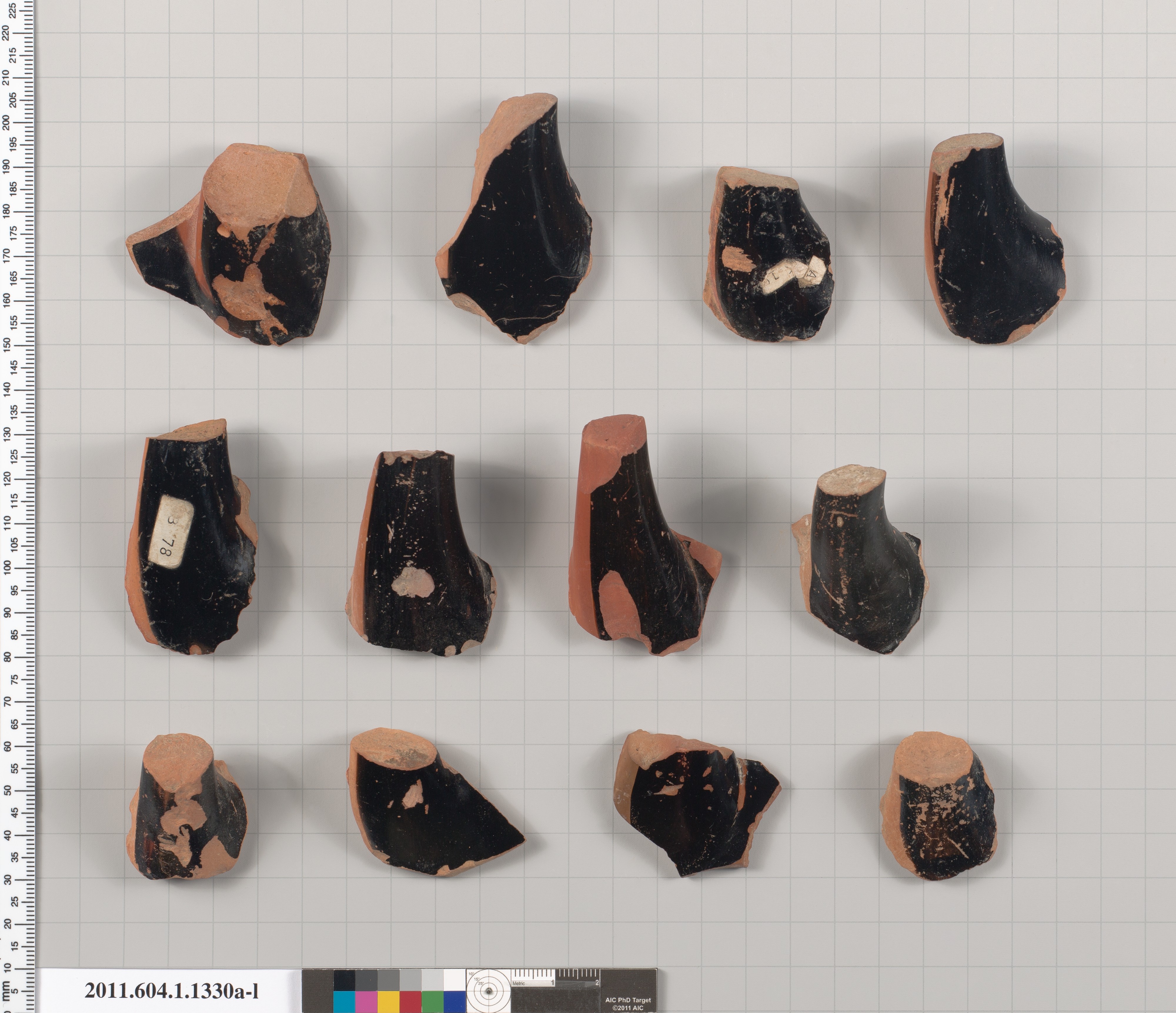Terracotta fragments of kylikes (drinking cups) | Greek, Attic ...