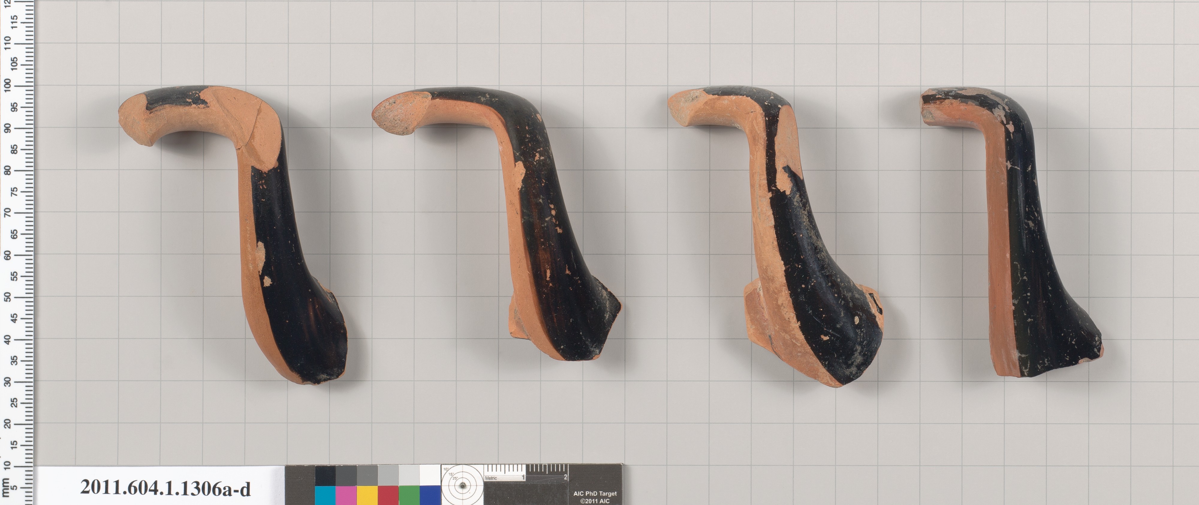 Terracotta fragments of kylikes (drinking cups) - Greek, Attic ...