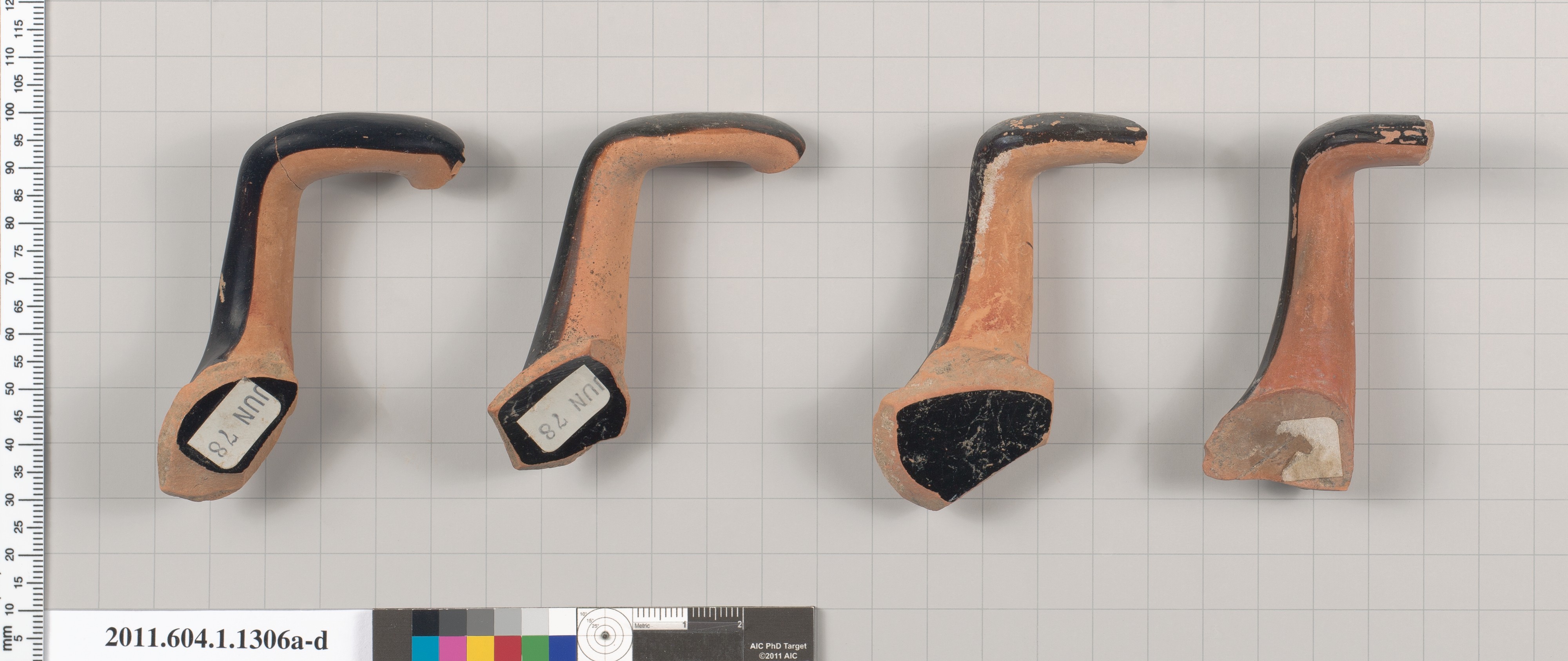 Terracotta fragments of kylikes (drinking cups) - Greek, Attic ...