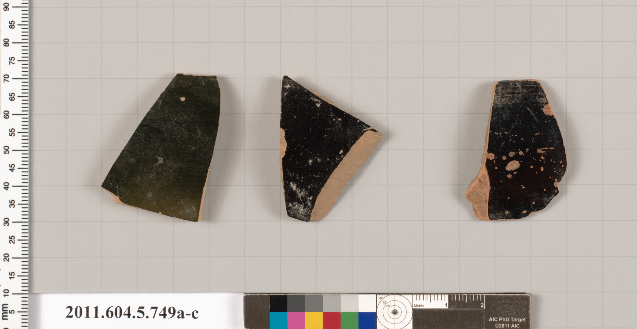 Terracotta fragments of kylikes (drinking cups) - Greek, Attic ...