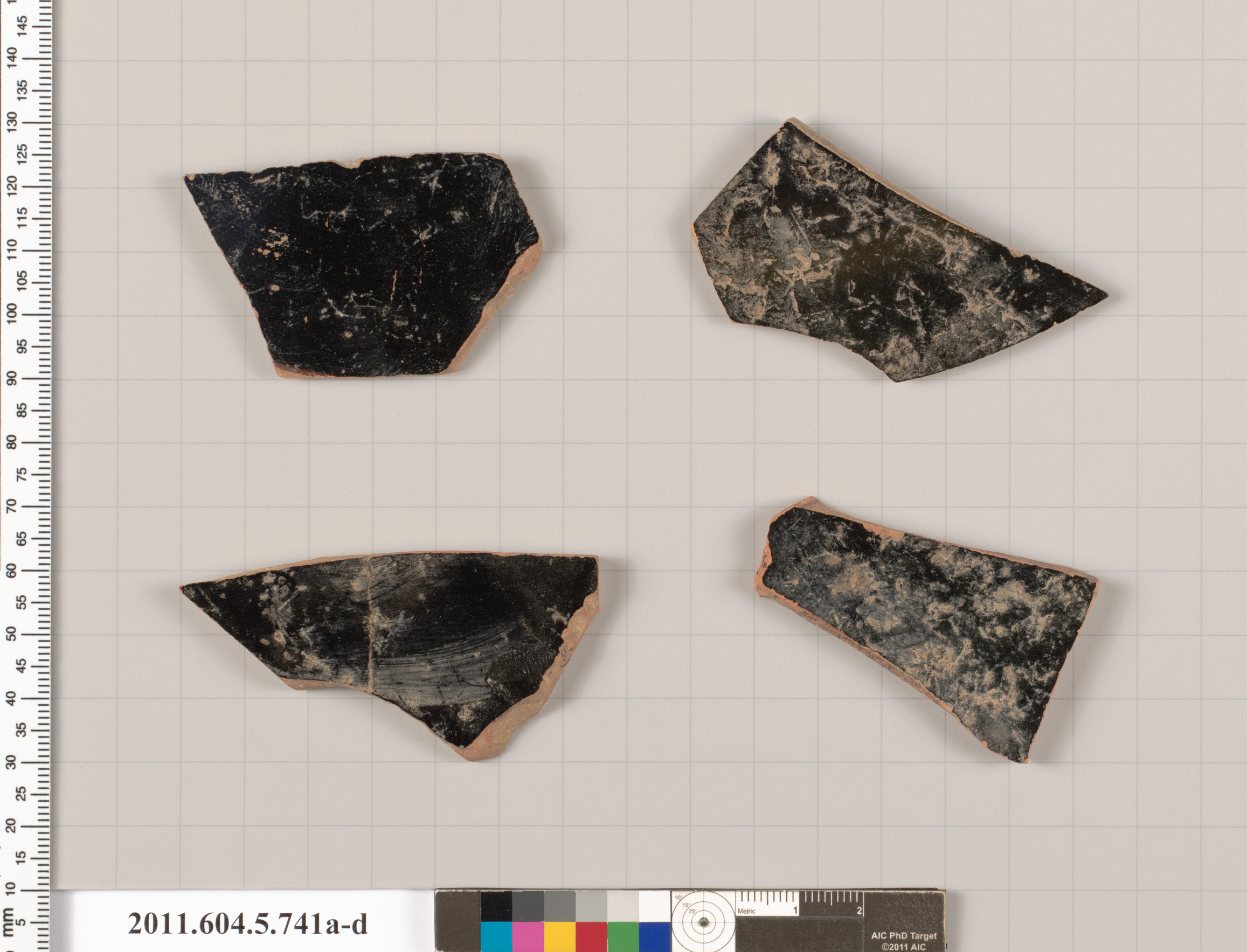 Terracotta fragments of kylikes (drinking cups) - Greek, Attic ...