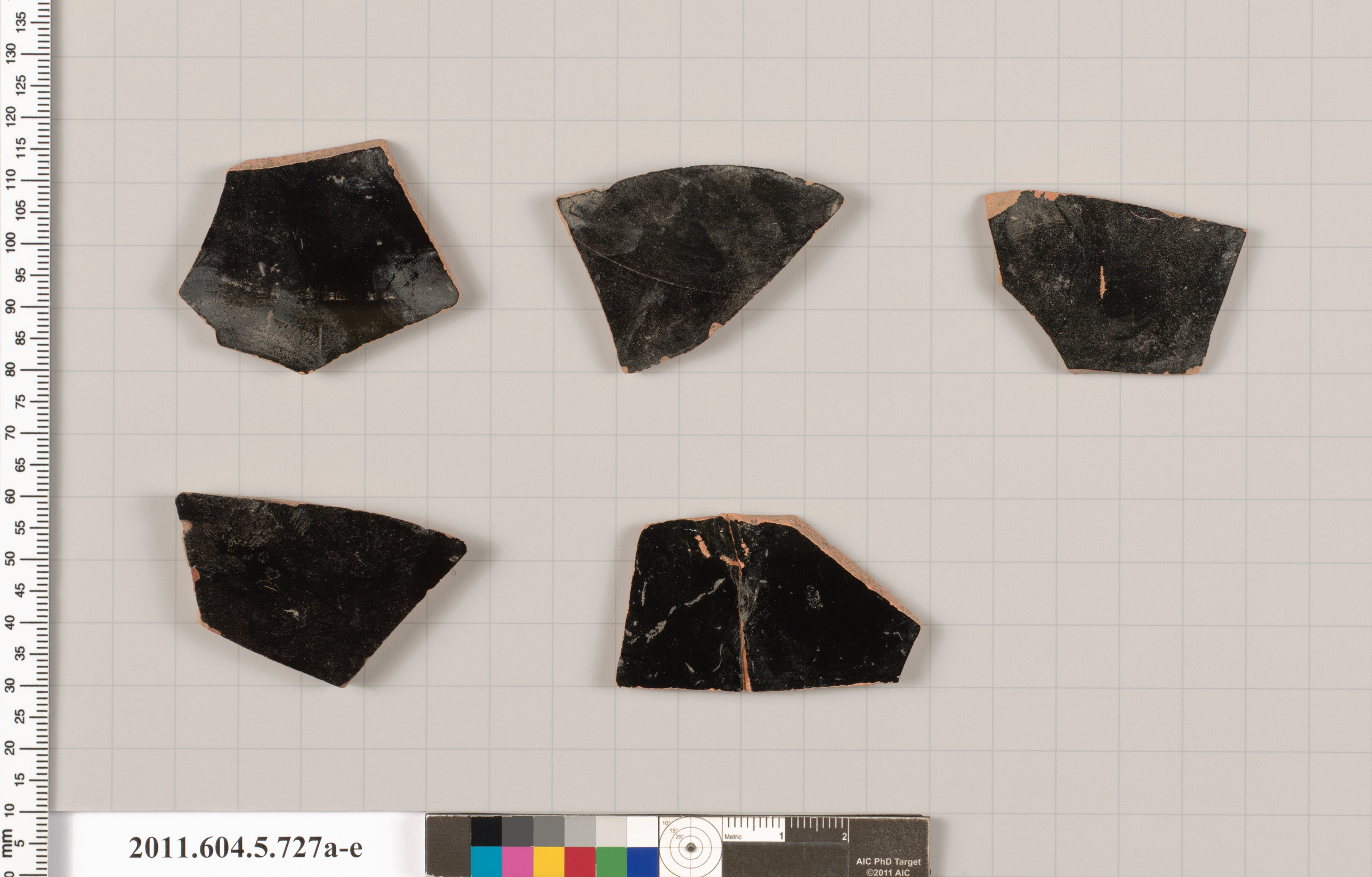 Terracotta fragments of kylikes (drinking cups) - Greek, Attic ...