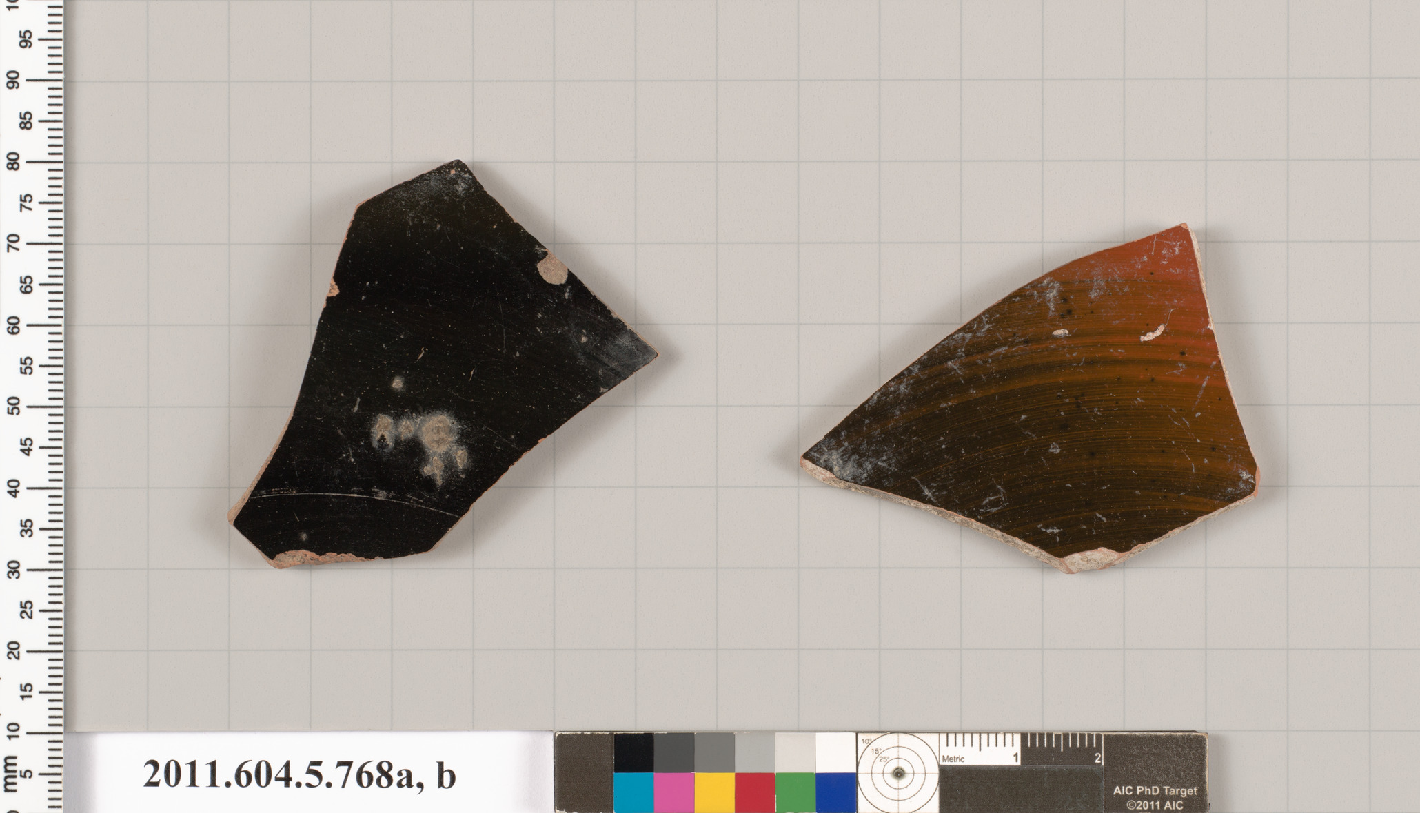 Terracotta fragments of kylikes (drinking cups) - Greek, Attic ...