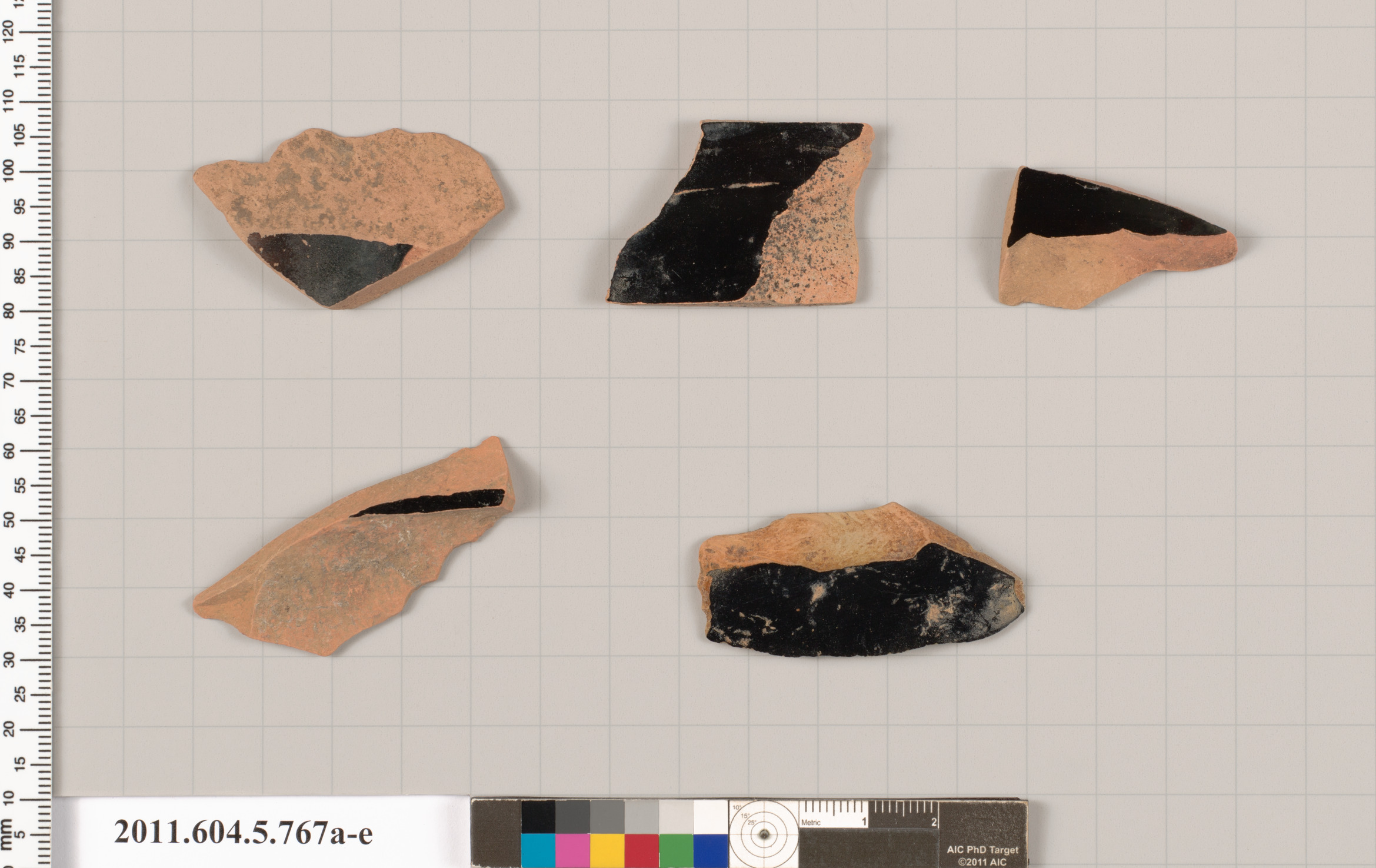 Terracotta fragments of kylikes (drinking cups) - Greek, Attic ...