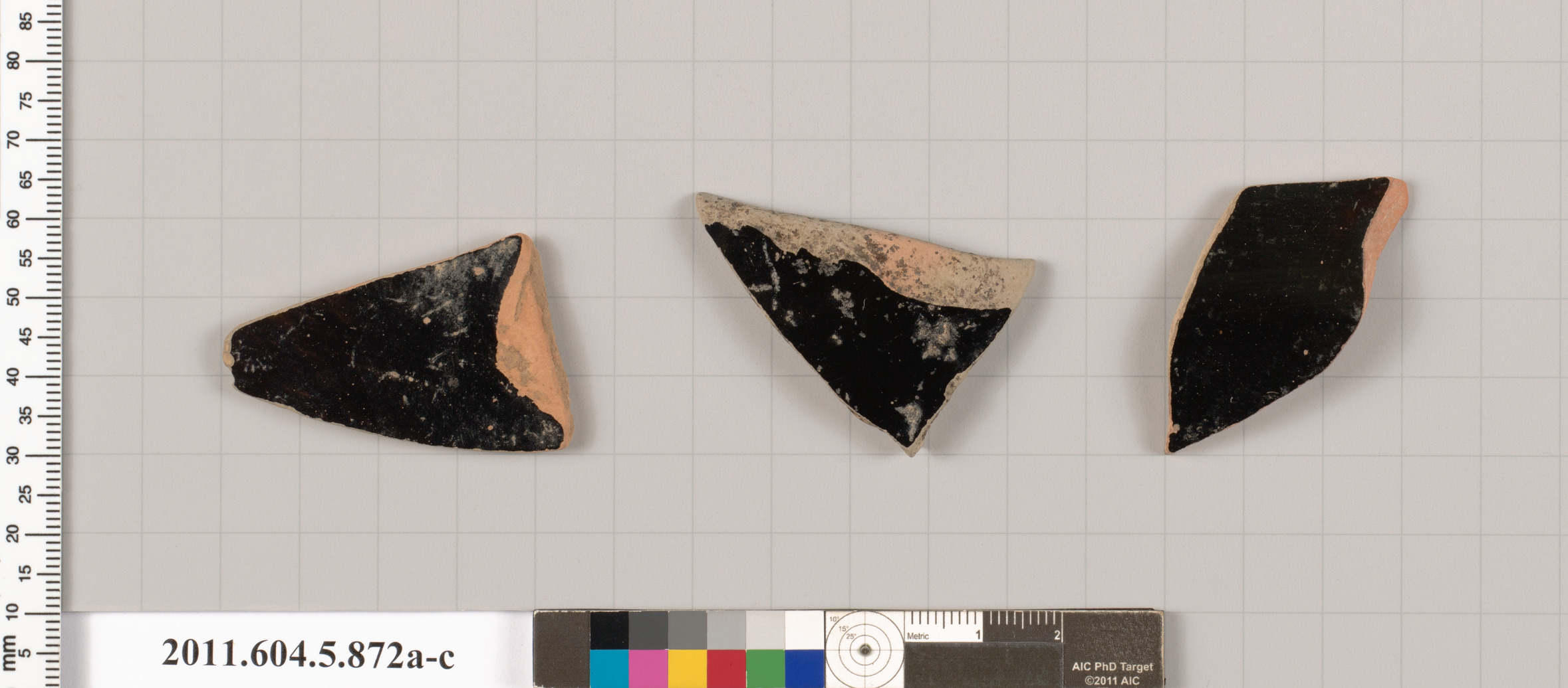 Terracotta fragments of kylikes (drinking cups) - Greek, Attic ...