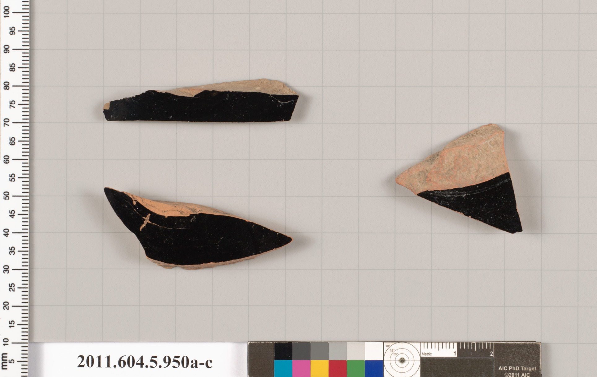 Terracotta fragments of kylikes (drinking cups) - Greek, Attic ...