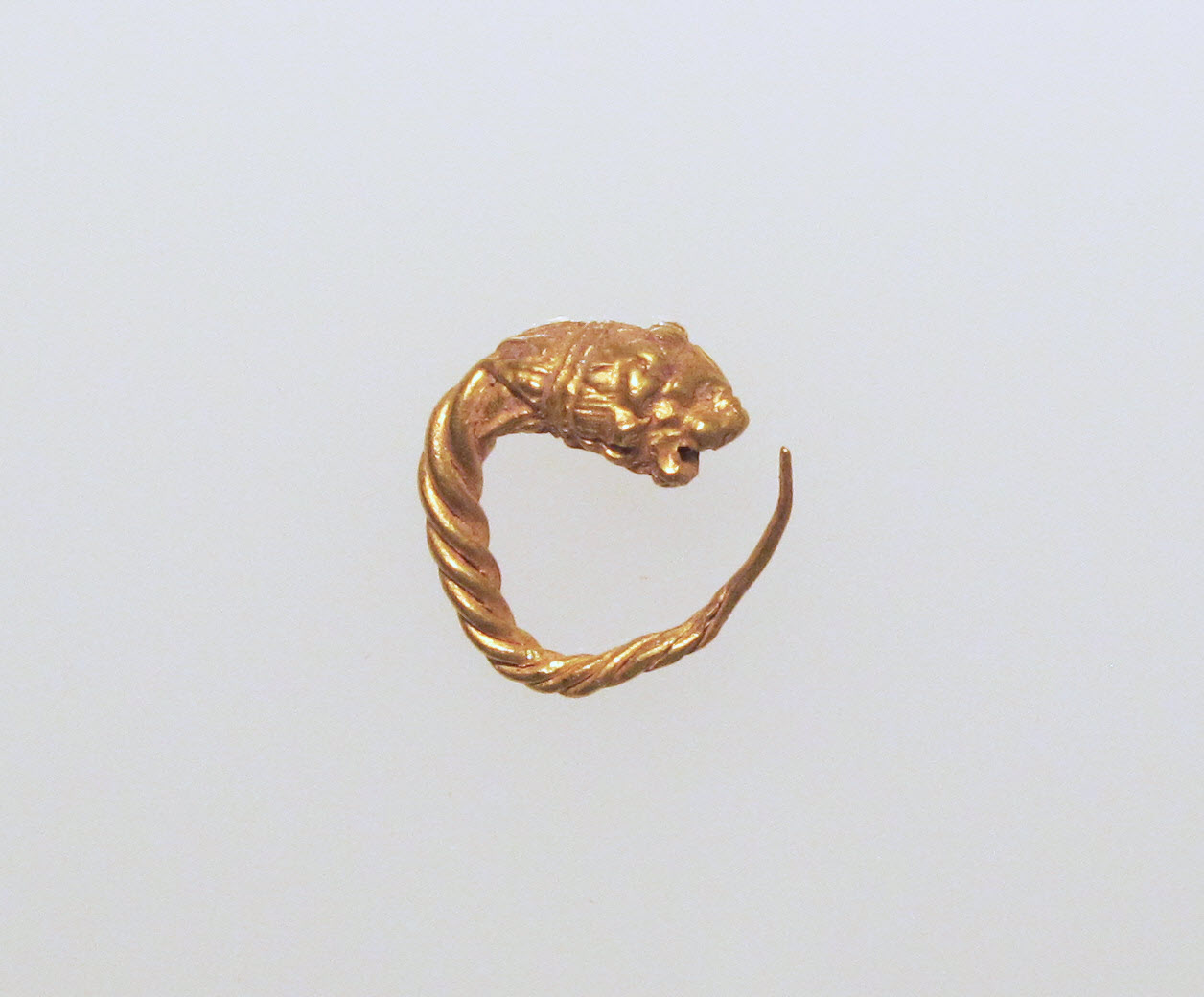Gold Earring With Head Of A Lion Greek Classical Or Hellenistic