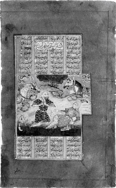 Abu'l Qasim Firdausi | "Suhrab Slain by Rustam", Folio from a Shahnama ...